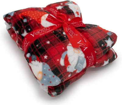 Gonk Tartan Check Teddy Fleece Blanket For Kids and Adults Soft & Warm ...