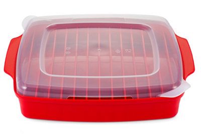 Good2Heat Microwave Cookware Red Rectangular Plastic Dishwasher Safe ...