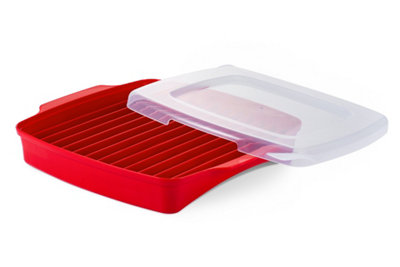 Good2Heat Microwave Cookware Red Rectangular Plastic Dishwasher Safe ...