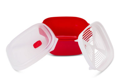 Good2Heat Plus Microwave Cookware Red Square Plastic Dishwasher Safe ...
