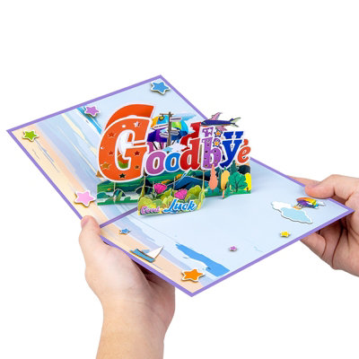 Goodbye & Good Luck A Vibrant Farewell Pop-Up Card