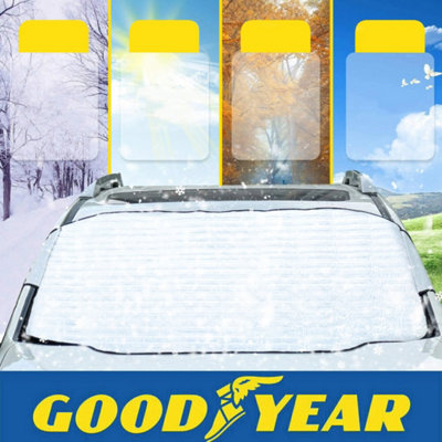 Goodyear 2 in 1 Car Windshield Windscreen Sun Shade Summer Winter Heat ...