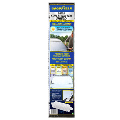 Goodyear 2 in 1 Car Windshield Windscreen Sun Shade Summer Winter Heat ...