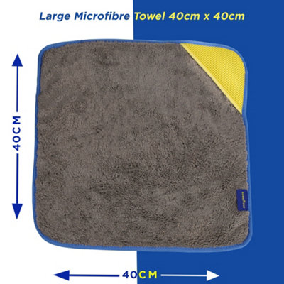 Goodyear 2pc Microfibre Valet Cloth Cloths Car Cleaning Drying Valeting Set