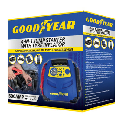 Goodyear 4-In-1 Car Battery Jump Starter Tyre Inflator Quick Charger ...