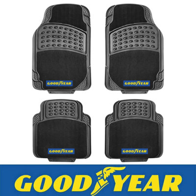 Shop Goodyear 4pc Non Slip Floor Mats Rubber Carpet Luxury Car Mat ...