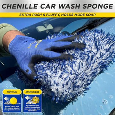 Goodyear Chenille Luxury Wash Sponge Car Wash Microfibre Cleaning Mitt ...