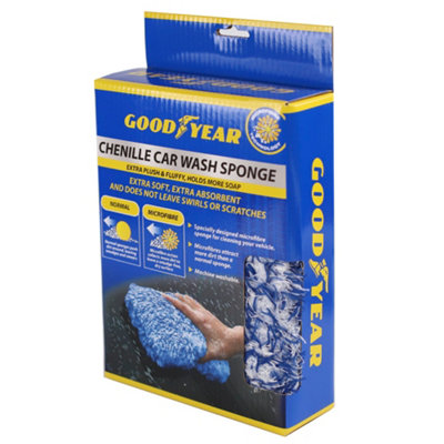 Goodyear Chenille Luxury Wash Sponge Car Wash Microfibre Cleaning Mitt ...
