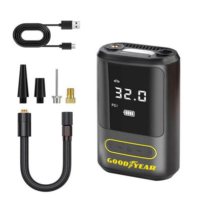 Goodyear Cordless Car Tyre Inflator Pump LED Portable Air Compressor ...