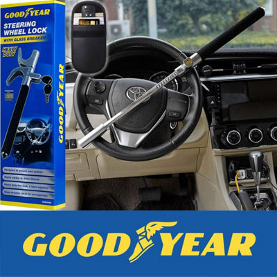 Goodyear Elite Heavy Duty Steering Wheel Lock with 2 Keys Plus RFID Car ...