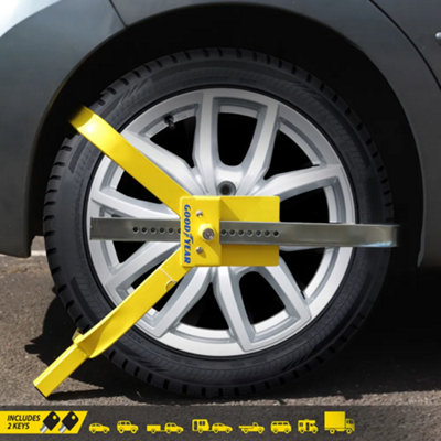 Goodyear Extendable Tyre Wheel Clamp 13 to 18 Inch Safety Tamper