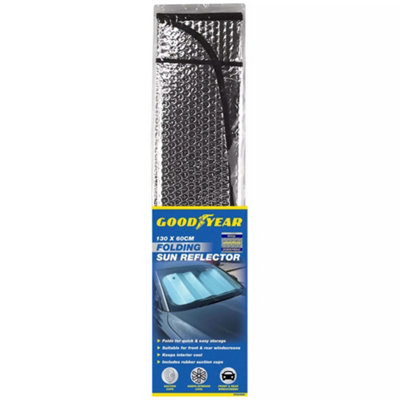 Goodyear Folding Sun Reflector Universal Windscreen Foil Shade Car ...