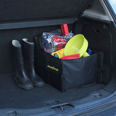 Goodyear Heavy Duty Collapsible Car Boot Organiser Tidy Storage Box ...