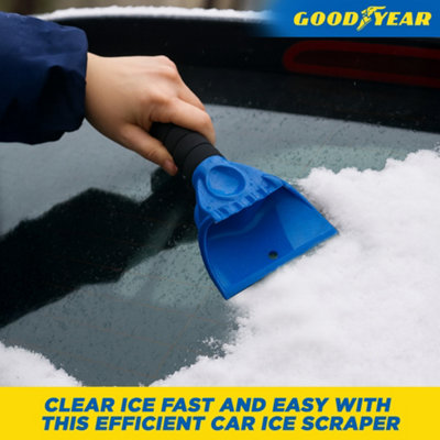 Goodyear Ice Scraper with Ice Breaker Teeth & Extra Wide Blade Soft ...