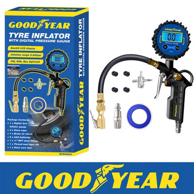 Goodyear Tyre Inflator Air Gun with Digital Pressure Gauge for Compressors