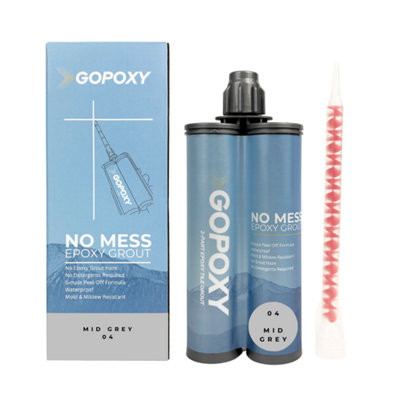 GoPoxy No Mess Epoxy Tile Grout - Mid Grey 04