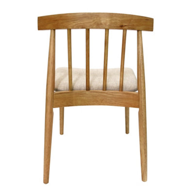 GORAN DINING CHAIR OAK FRAME GREY SEAT (PAIR IN A BOX)