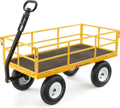 Gorilla Carts Heavy Duty Utility Cart, All Terrain Garden Wagon, 1200 ...