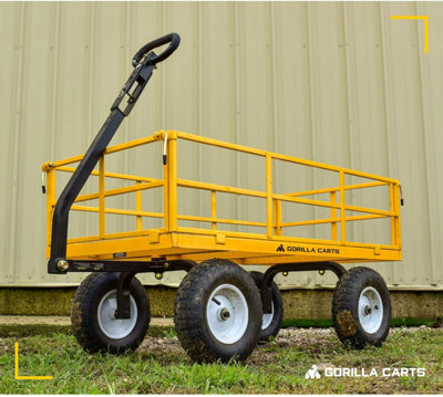 Gorilla Carts Heavy Duty Utility Cart, All Terrain Garden Wagon, 1200 ...