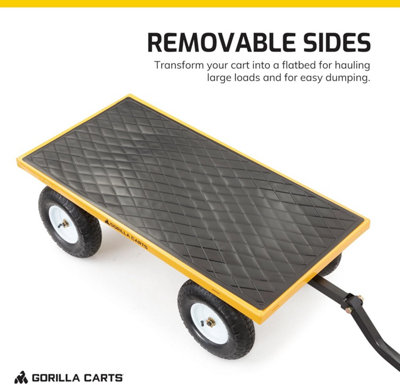 Gorilla Carts Heavy Duty Utility Cart, All Terrain Garden Wagon, 1200 ...