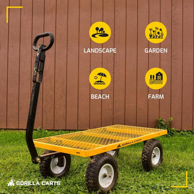 Gorilla Carts Heavy Duty Utility Cart, All Terrain Garden Wagon, 1200 ...
