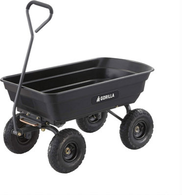 Gorilla Carts Poly Garden Dump Cart with Steel Frame and 10-in ...