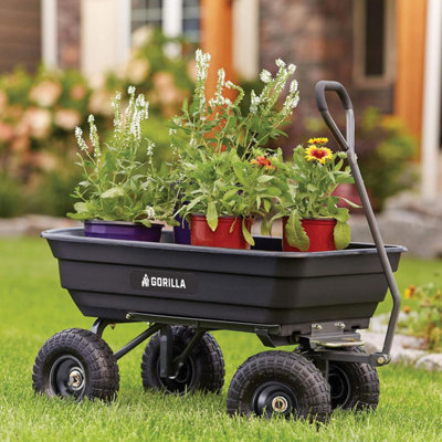 Gorilla Carts Poly Garden Dump Cart with Steel Frame and 10-in ...