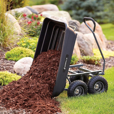 Gorilla Carts Poly Garden Dump Cart with Steel Frame and 10-in ...