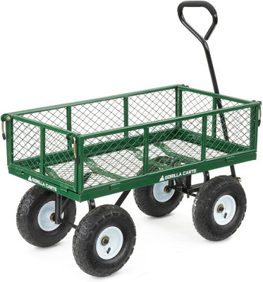 Gorilla Carts Steel Garden Cart with Removable Sides with a Capacity of ...