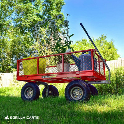Gorilla Carts Steel Utility Cart with Removable Sides - Heavy-Duty ...