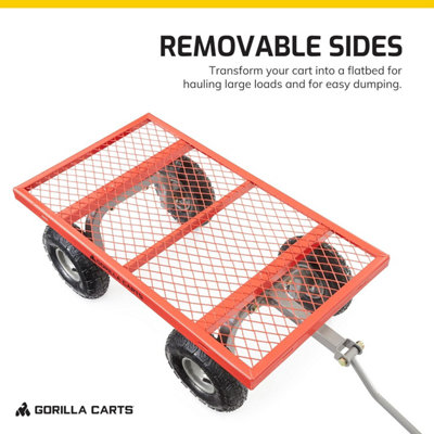 Gorilla Carts Steel Utility Cart with Removable Sides - Heavy-Duty ...