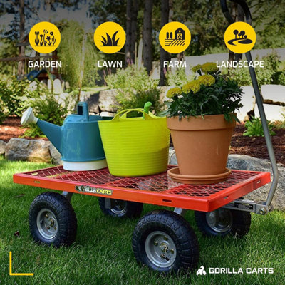 Gorilla Carts Steel Utility Cart with Removable Sides - Heavy-Duty ...