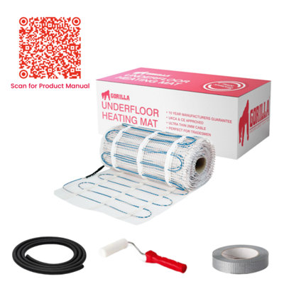 GORILLA - Electric Underfloor Heating 150w Sticky Mat Kit - 1m2 | DIY ...