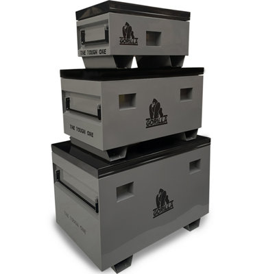 GORILLA Site Boxes x3 Heavy Duty Storage Safes for Garage, Workshop ...