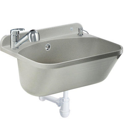 GOSPO Sink with Rotating Tap, Siphon, Sink 46 x 36 x 20 cm, Washroom ...