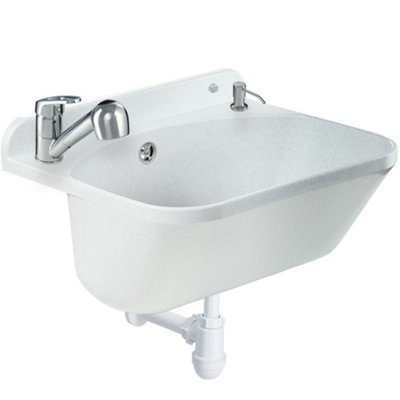 GOSPO Sink with Rotating Tap, Siphon, Sink 46 x 36 x 20 cm, Washroom ...
