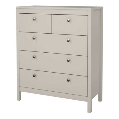 Gossmere Natural Cashmere Chest of 5 Drawers in Cream