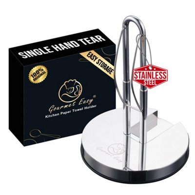 Gourmet Easy Stainless Steel Kitchen Paper Towel Holder - Silver