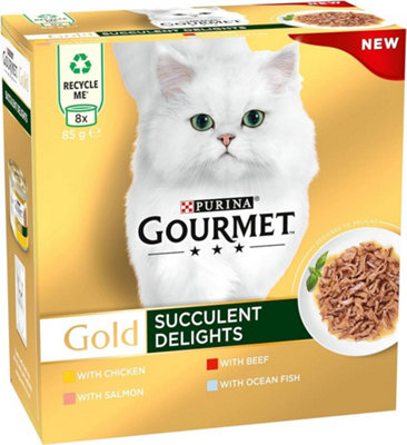 Gourmet Gold Succulent Delights Adt Cat Food Chick 8x85g (Pack of 6 ...