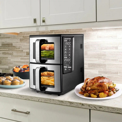 Gourmia Double Decker 10.4L Air Fryer GAF1180 - Dual Stacked Baskets, 8 ...