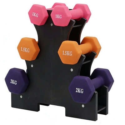 Gr8 Home 9kg Hex Dumbbell Set with Storage Stand Home Gym Fitness