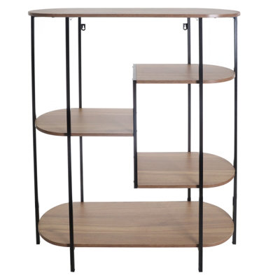 Gr8 Home Wood Metal Oval Shelving Unit Display Bookcase Storage Shelf ...