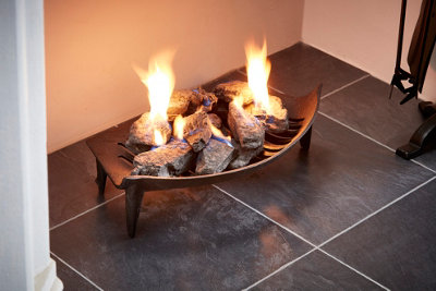GRA03 18 Inch Metal Fire Grate Heavy Duty Fireplace Basket Solid Fuel ...