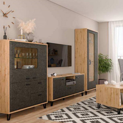 Grace 2 Door Loft Style TV Unit with Drawer