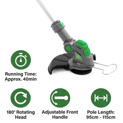 Gracious Gardens Cordless Garden Grass Strimmer Trimmer 18V Lithium Ion ...