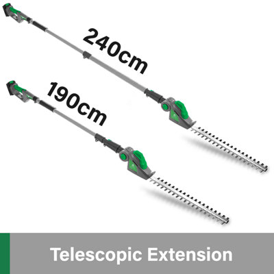 GRACIOUS GARDENS CORDLESS HEDGE TRIMMER LONG REACH 18V LI ION BATTERY ...