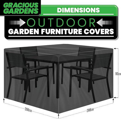 Gracious Gardens Patio Cover Square 200x200x90cm Weatherproof Outdoor ...