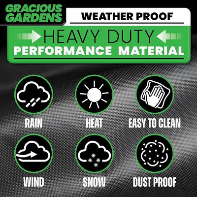 Gracious Gardens Patio Cover Square 200x200x90cm Weatherproof Outdoor ...