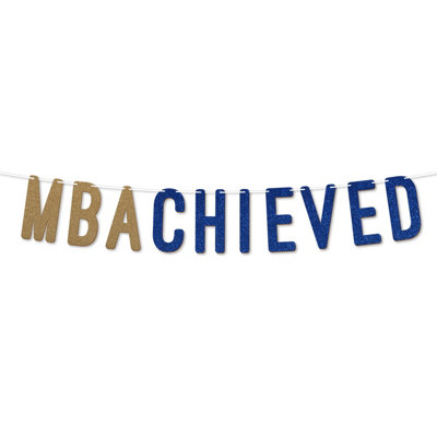 Graduation banner,MBA ACHIEVED , 900GSM Glitter Banner for University ...