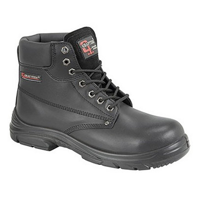 Grafter Mens Wide Fitting Lace Up Safety Boots Black (45 EU) | DIY at B&Q